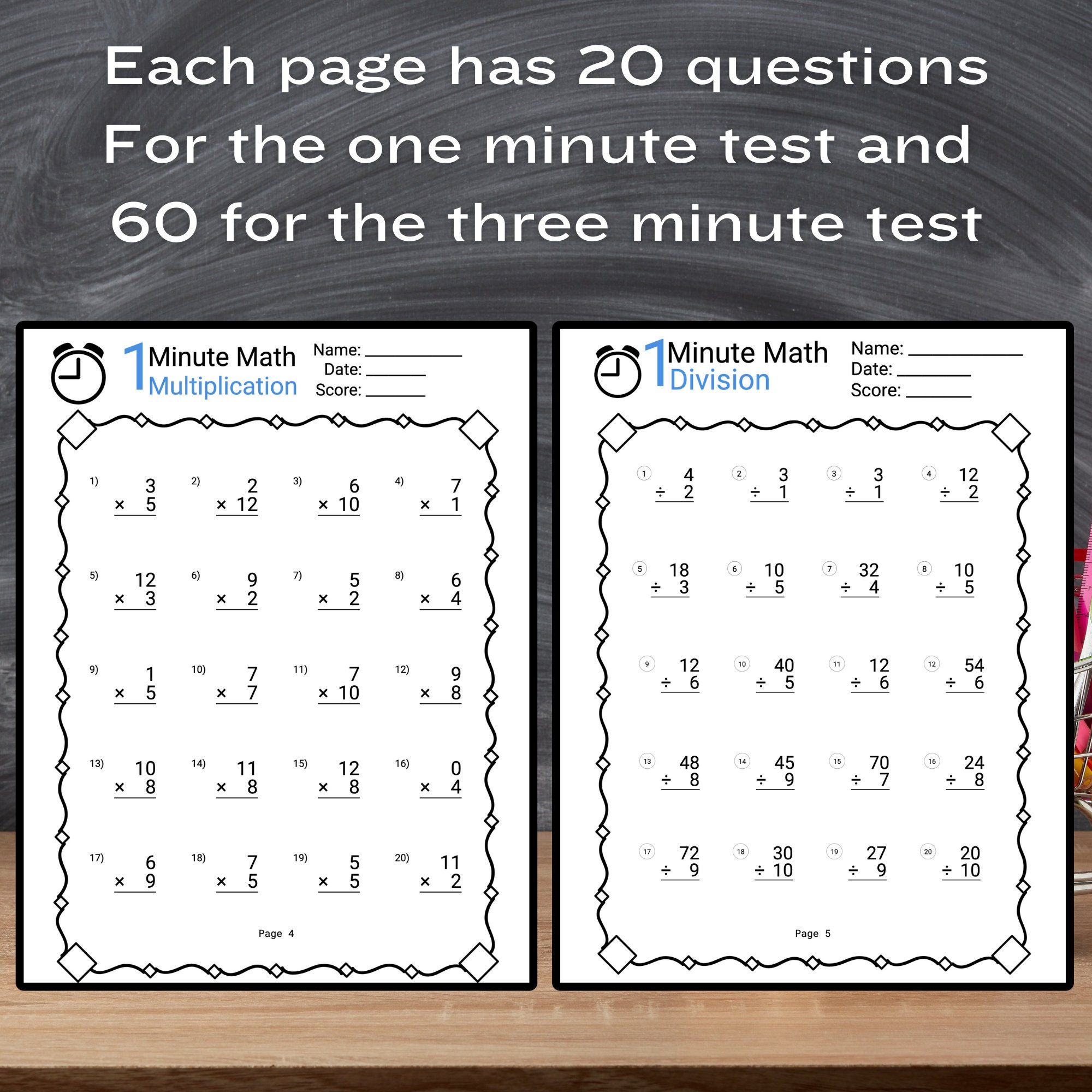 Multiplication Division Worksheet Math Drill Sheet Printable Division ...