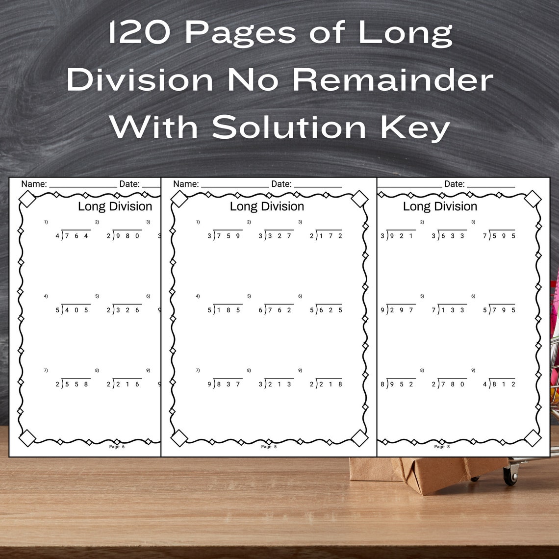 5th Grade Long Division Math Printable Homeschool Long Division Math ...