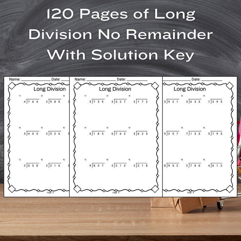 5th Grade Long Division Math Printable Homeschool Long Division Math ...