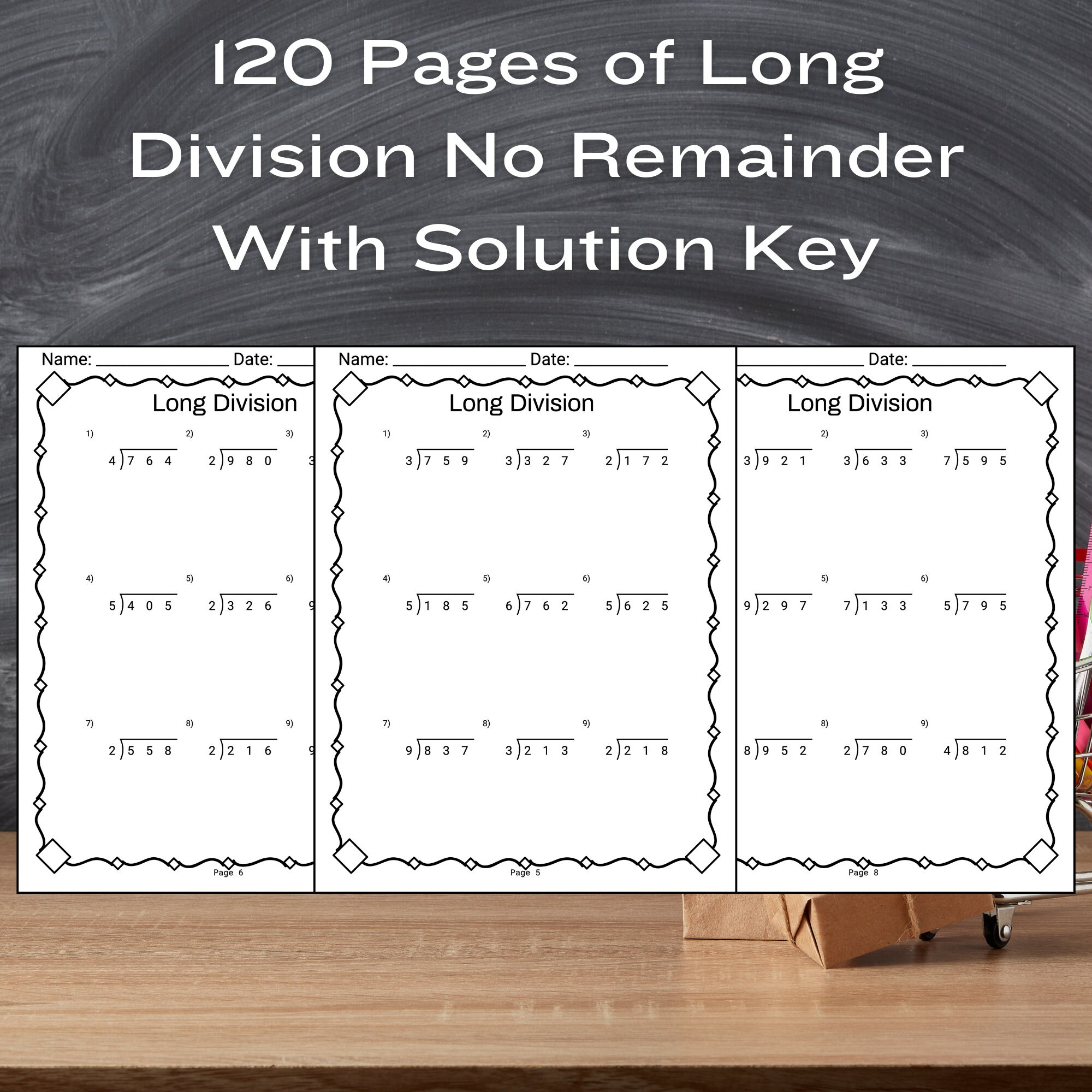 5th Grade Long Division Math Printable Homeschool Long Division Math ...