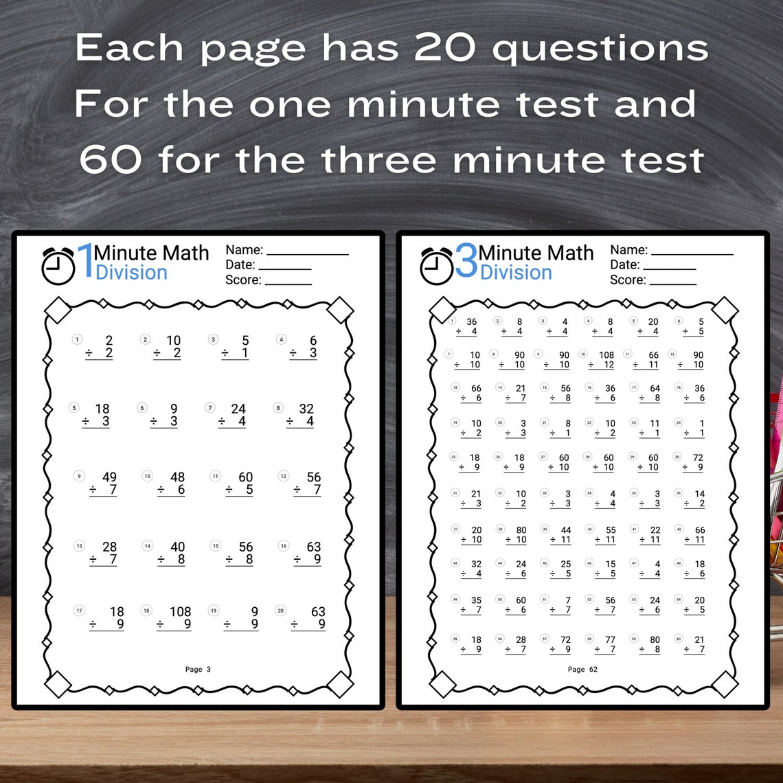 Division Worksheet Printable Practice Sheet 3rd Grade Division Fact ...