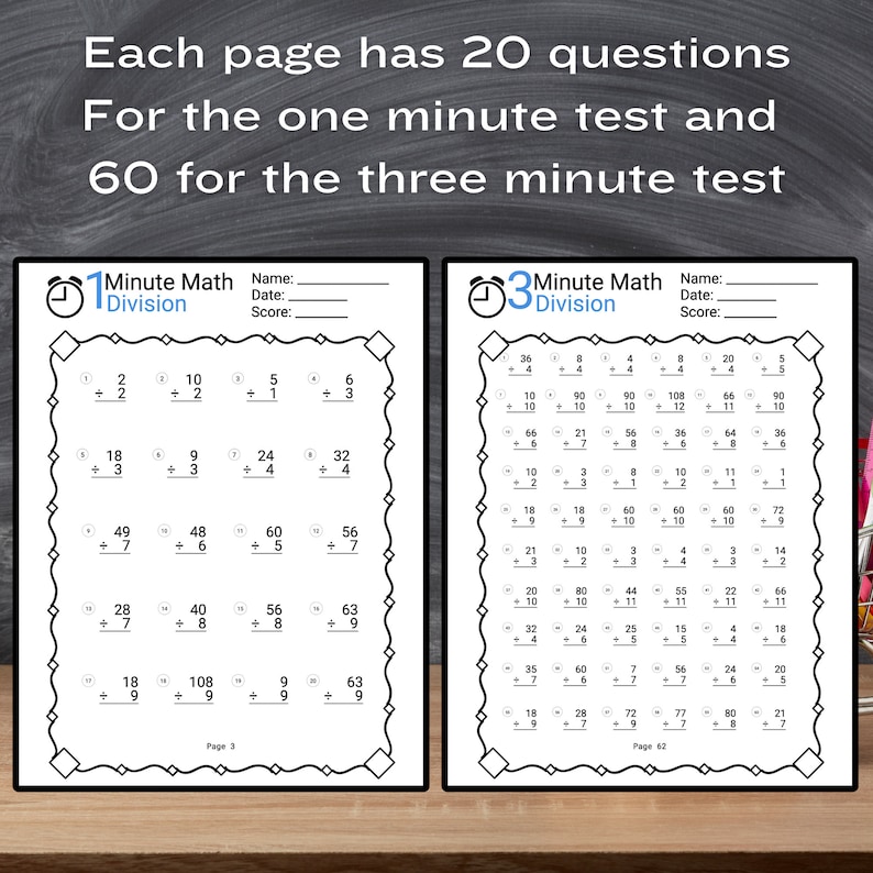 Division Worksheet Printable Practice Sheet 3rd Grade Division Fact ...