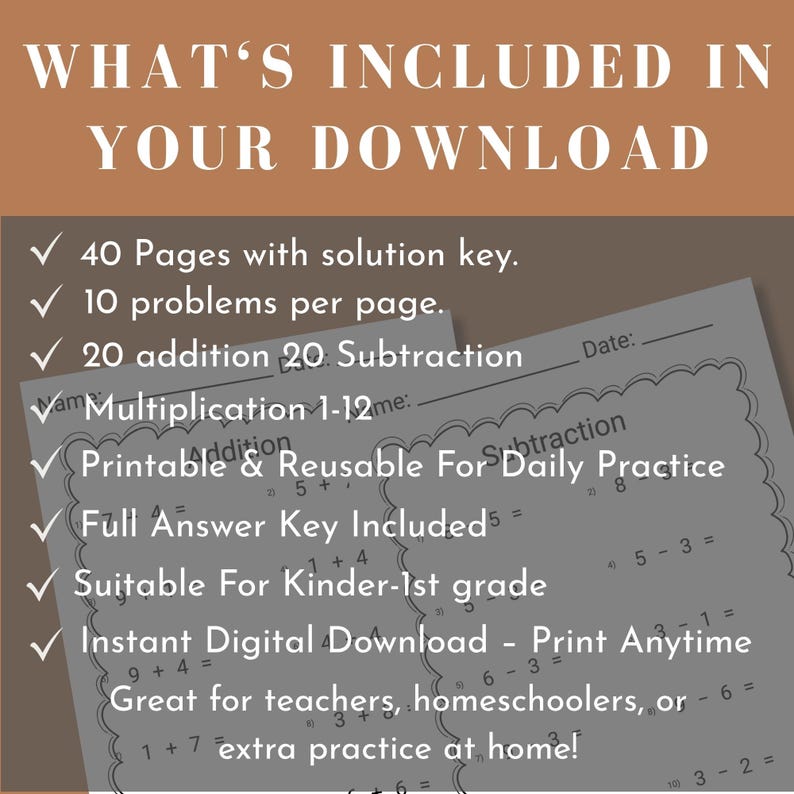 1st Grade Math Worksheet First Grade Math Printable Kindergarten Math ...