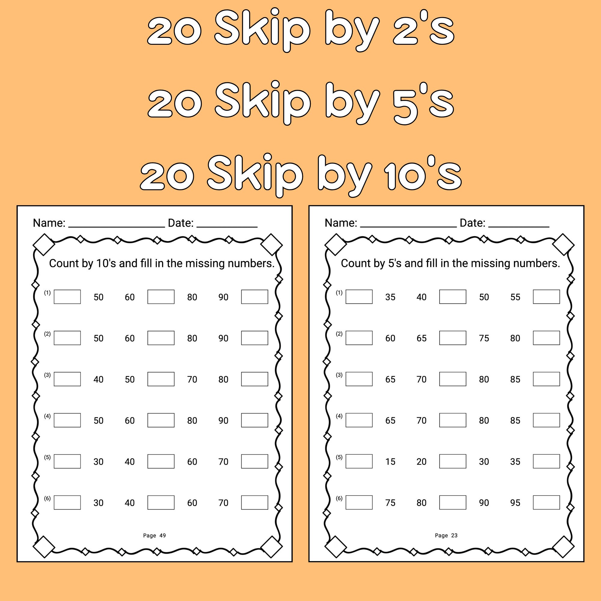 Skip Counting Worksheet Grade 1 Skip Counting 2 Printable Counting by 2 ...