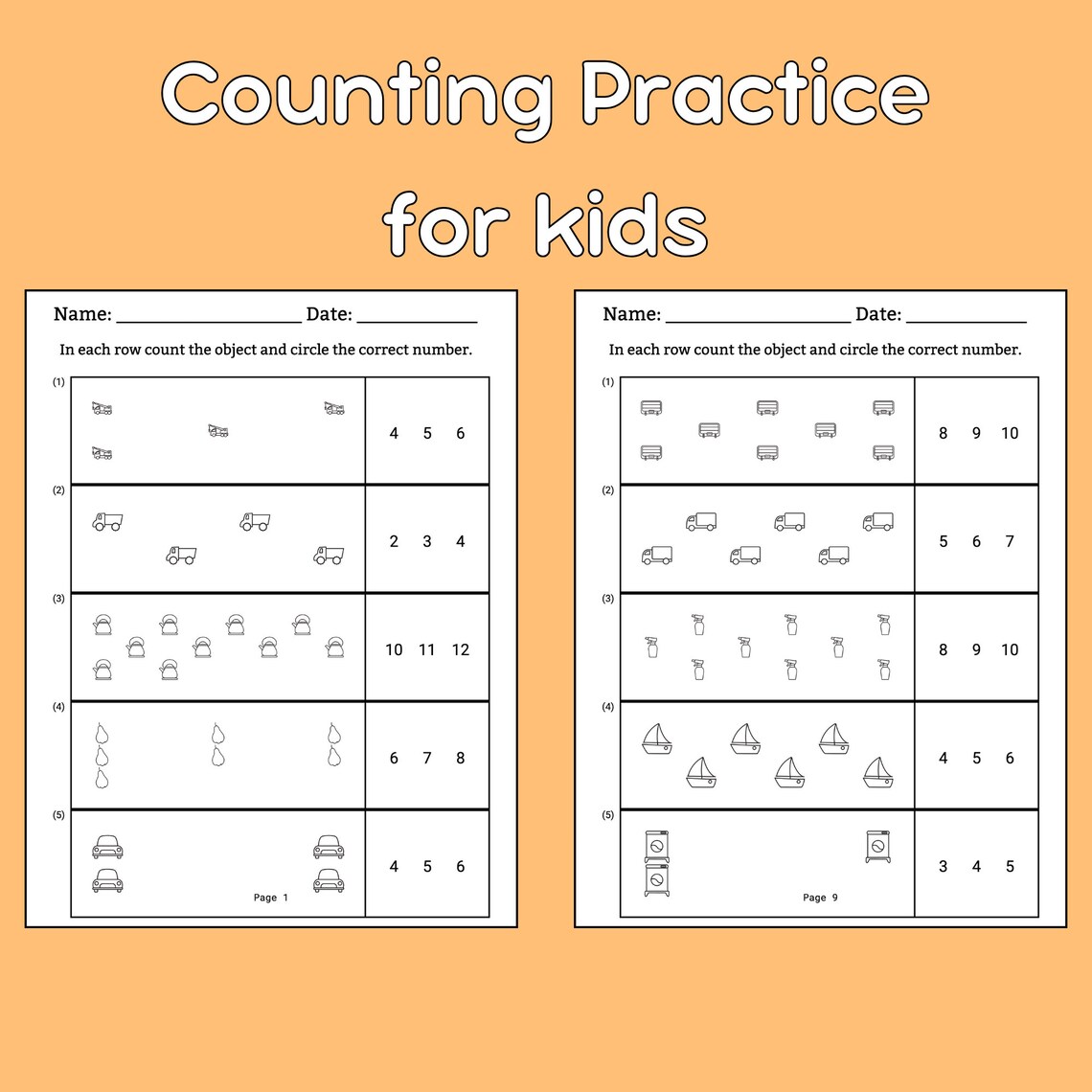 Count the Object Worksheet Pre-k Count Object Worksheet Number Counting ...
