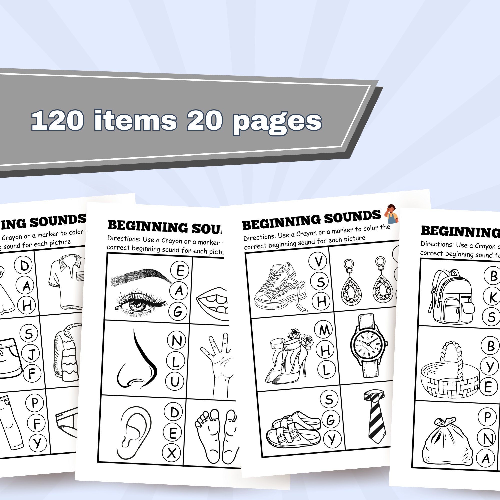 Letter Sound Worksheet Early Reading Development Printable Alphabet ...