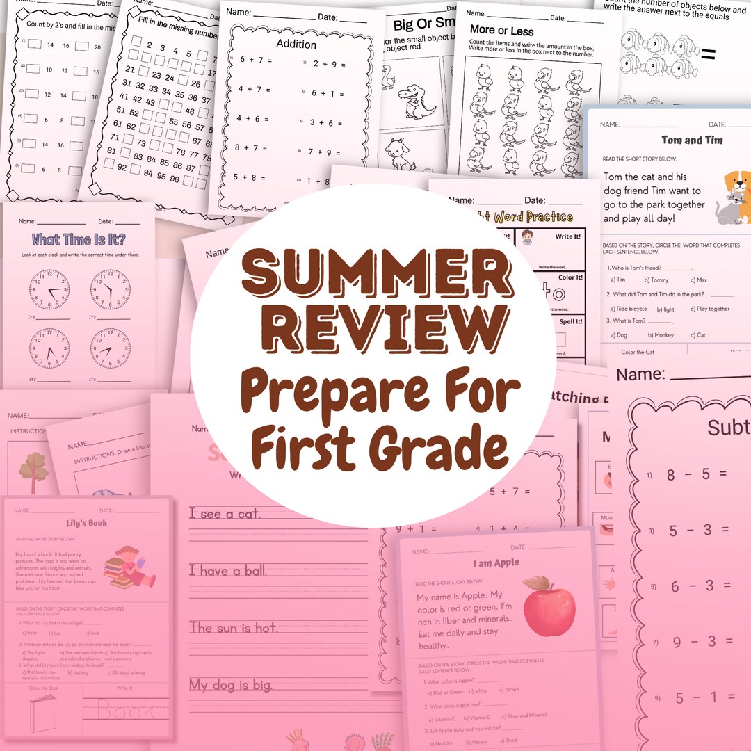 Prepare First Grade Summer Review K 1st Grade Summer Preparation ...