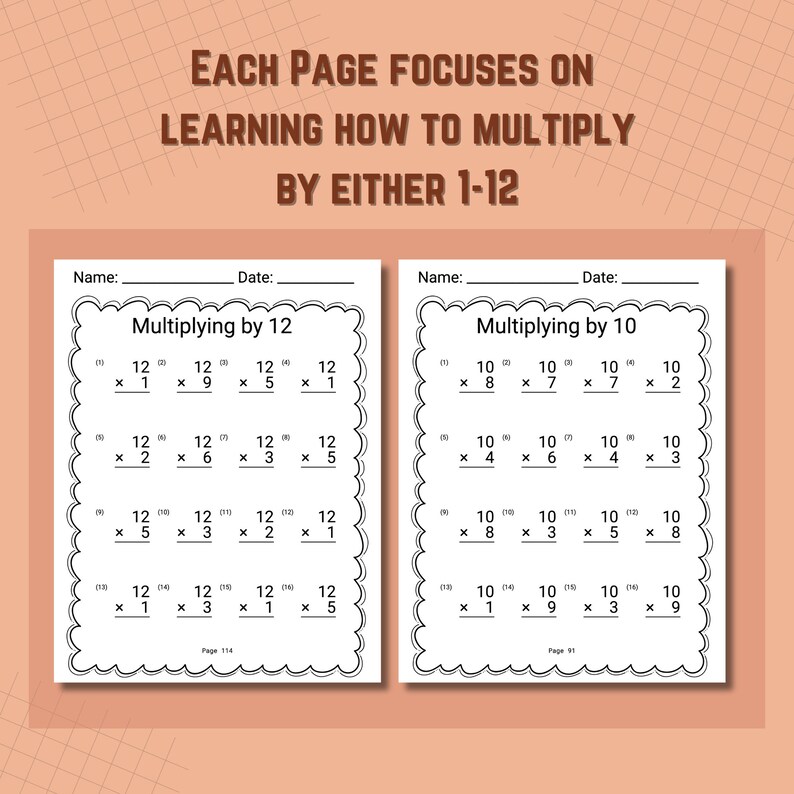 Multiplication Practice Worksheet Printable Bundle Multiply Worksheet ...