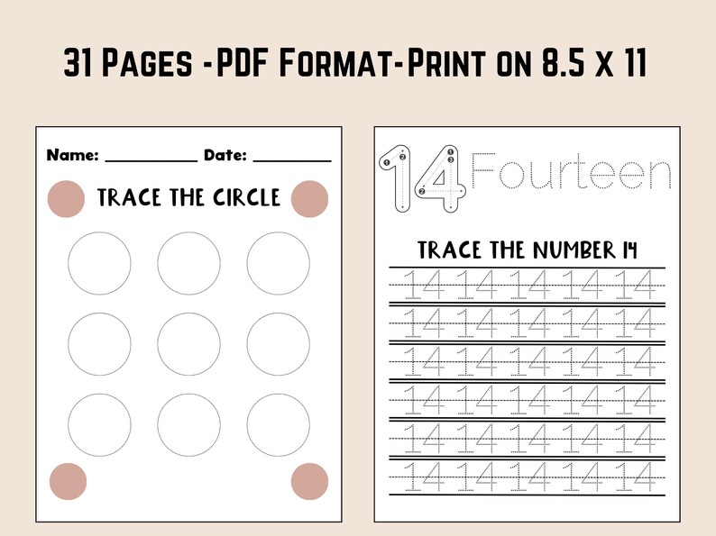 Shape Tracing Worksheet Preschool Number Tracing Worksheet Bundle ...