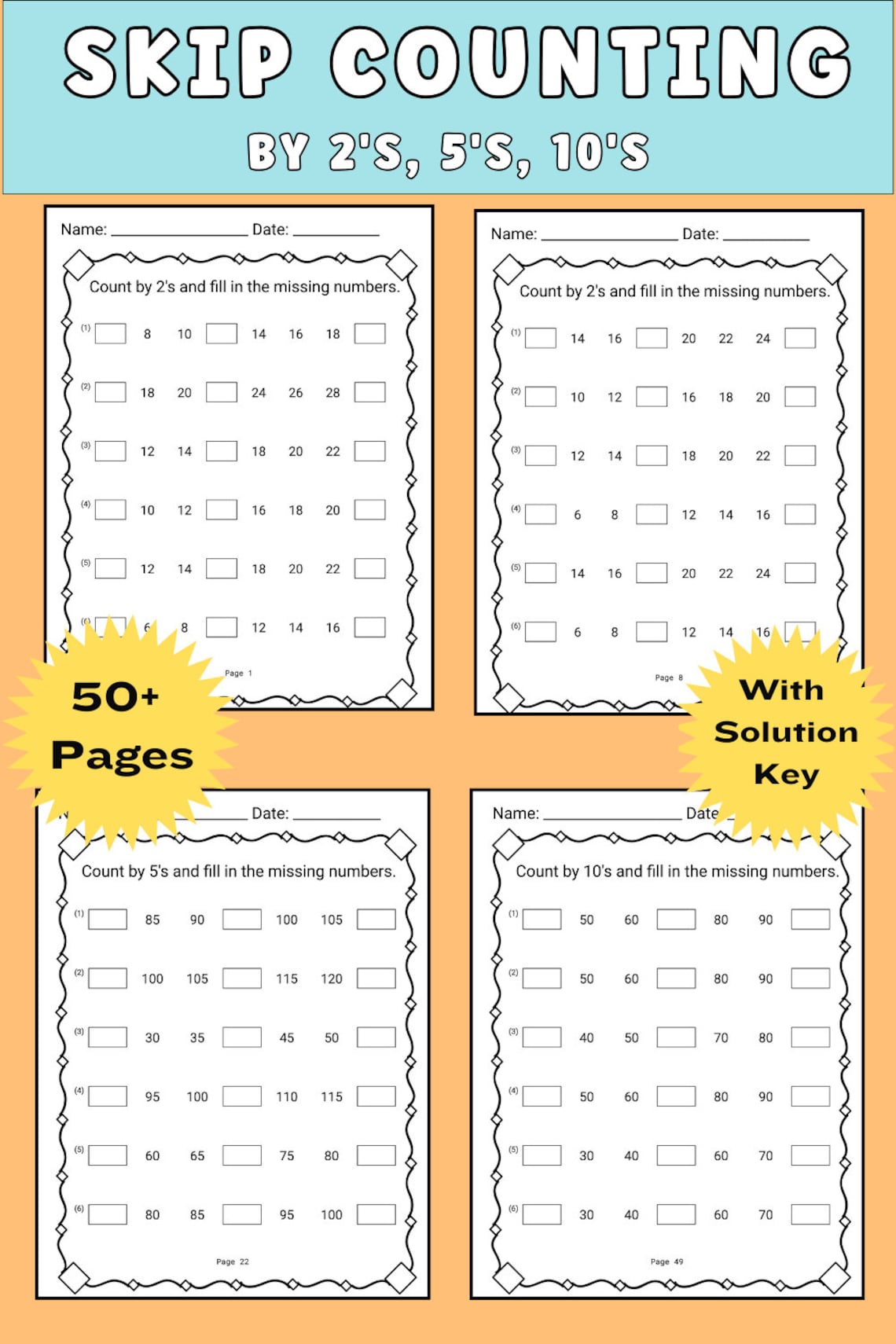 Skip Counting Worksheet Grade 1 Skip Counting 2 Printable Counting by 2 ...