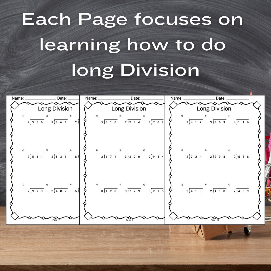 5th Grade Long Division Math Printable Homeschool Long Division Math ...