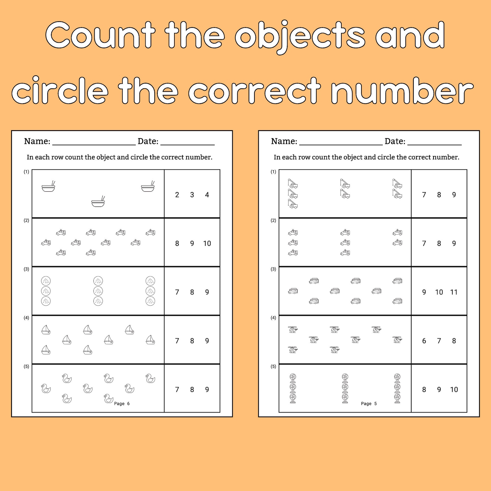 Count the Object Worksheet Pre-k Count Object Worksheet Number Counting ...
