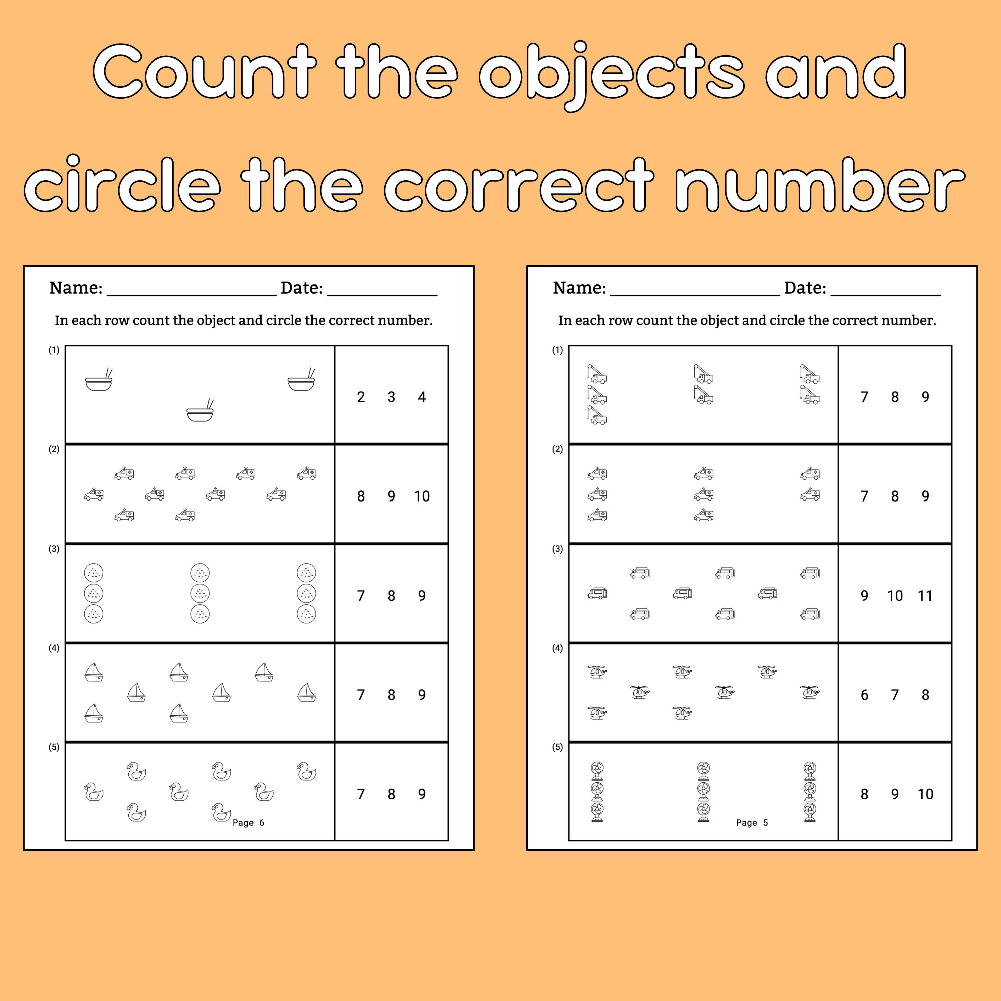 Count the Object Worksheet Pre-k Count Object Worksheet Number Counting ...