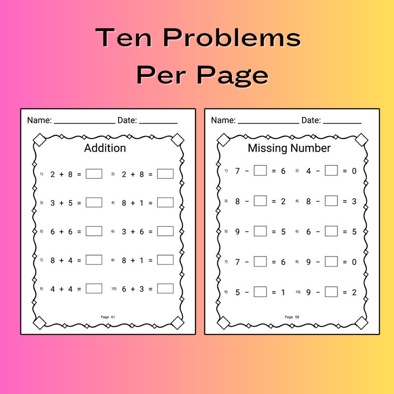 Mathematics First Grade Addition Subtraction Worksheet 1st Grade ...