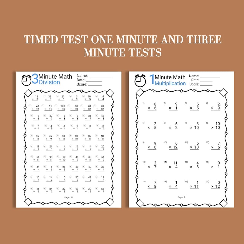 Time Division Drill Worksheet Fourth Grade Multiplication Drill ...