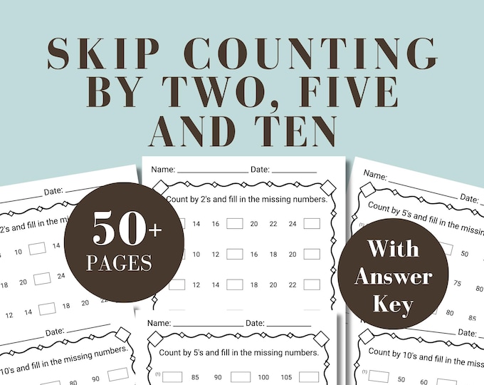 12 Printable Counting by Ones, Twos, Fives & Tens Worksheets in PDF ...