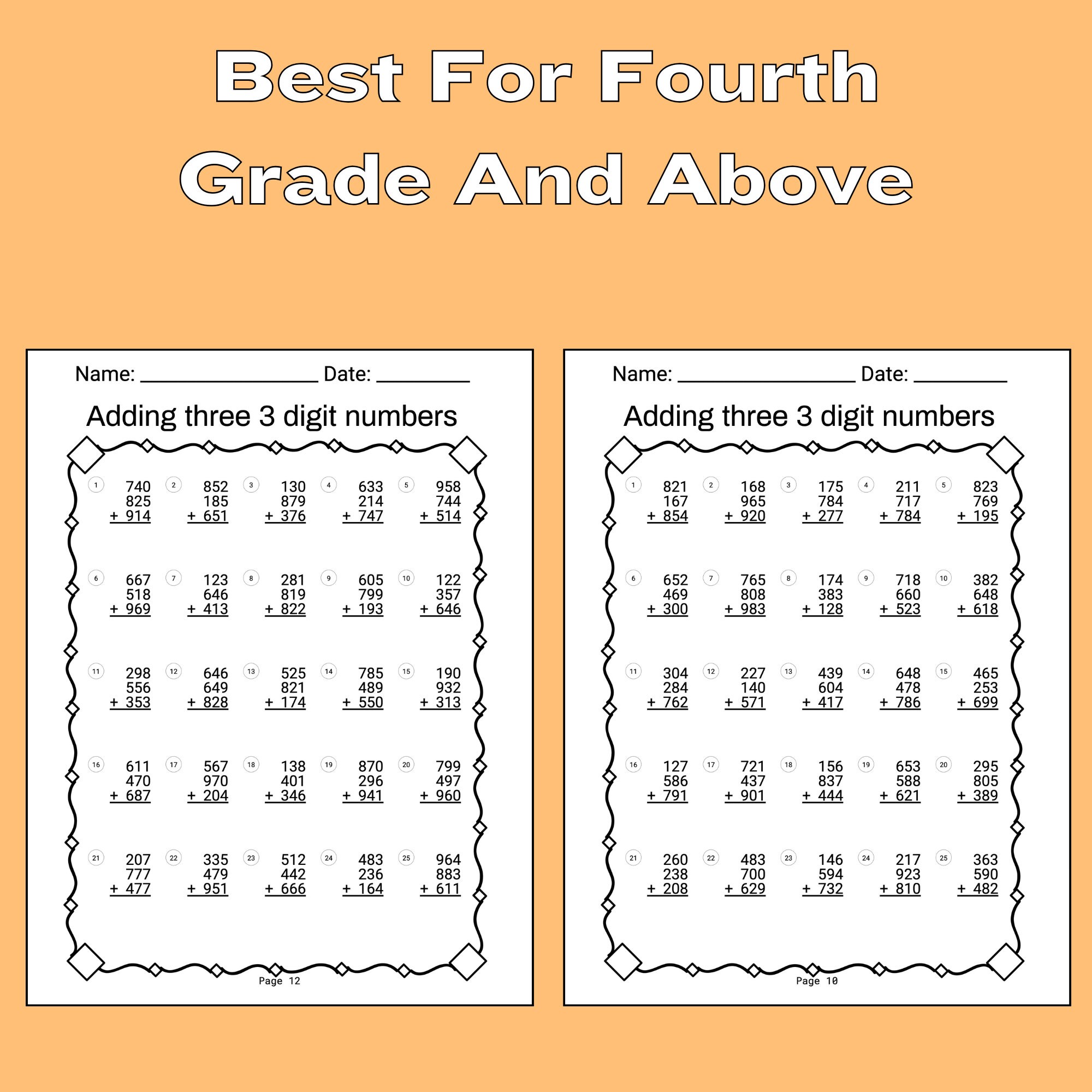 Grade 4 Addition Worksheet Math Fourth Grade Sheet Math Printable ...