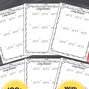 5th Grade Long Division Math Printable Homeschool Long Division Math ...