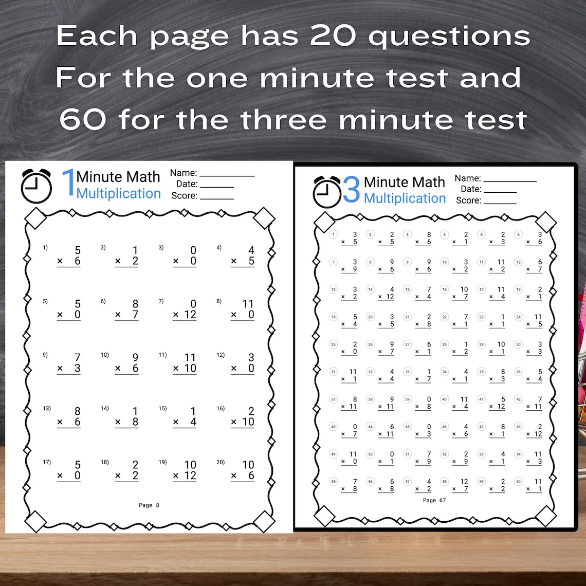 Multiplication Worksheet Timed Math Multiplication Table Homeschool ...