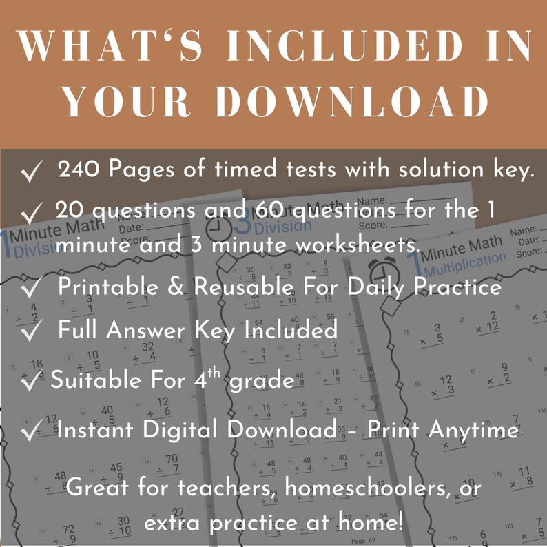 Multiplication Worksheet Printable Division Fact Drills Long Division ...