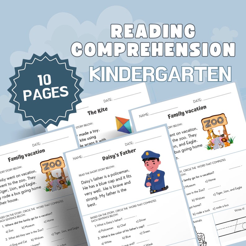Reading Comprehension Worksheet Printable Toddler Worksheet Kid Reading ...