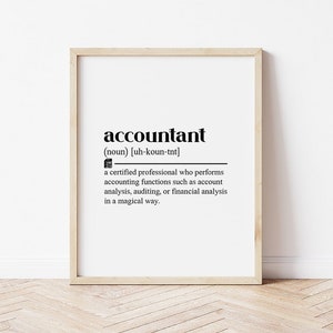 Accountant Wall Art, Accountant Definition, Digital Download ...