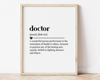 Doctor Definition Wall Art, Digital Print, Definition Office Art ...