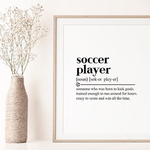 Soccer Wall Art, Soccer Player Definition, Digital Download, Soccer ...