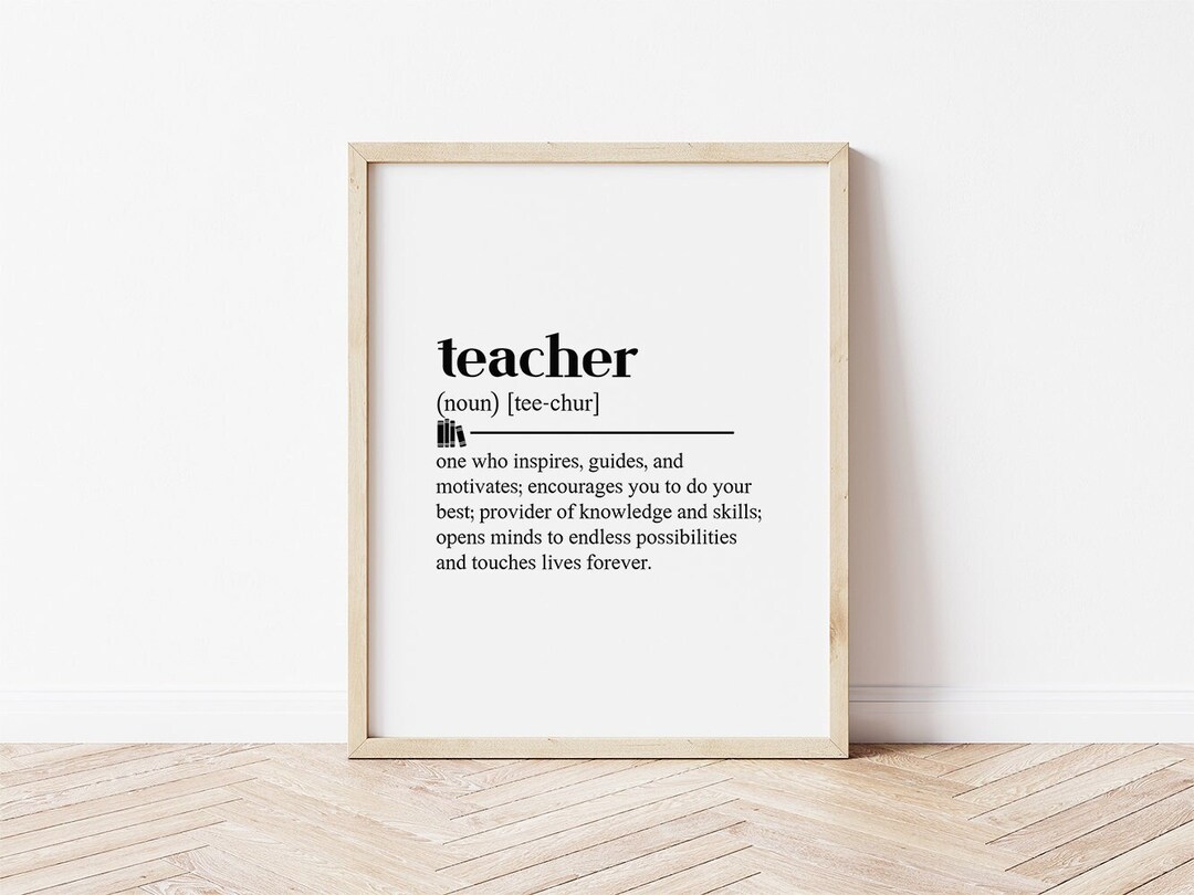 Teacher Definition Print: Teacher Appreciation Gift (digital Download ...