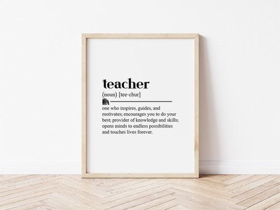 Teacher Definition Teacher Gifts Digital Download - Etsy