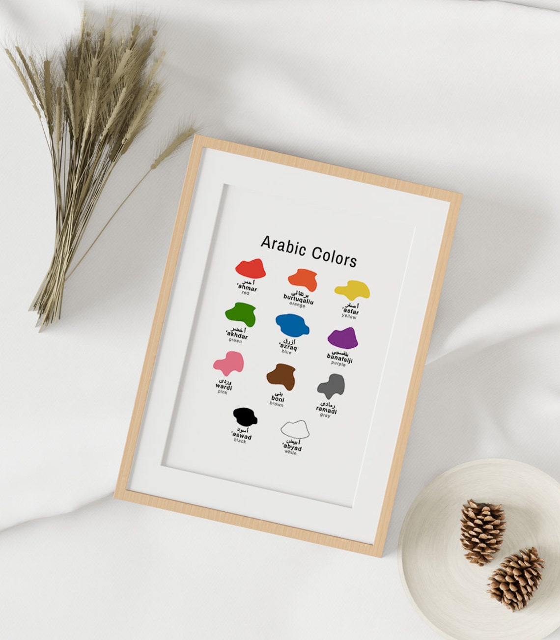 Arabic Colors Arabic Wall Art Kids Wall Art Digital - Etsy