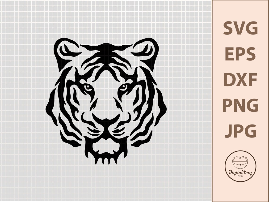 Tiger Face SVG, Animal SVG, Tiger Head SVG, Svg Files for Cricut, Tiger ...