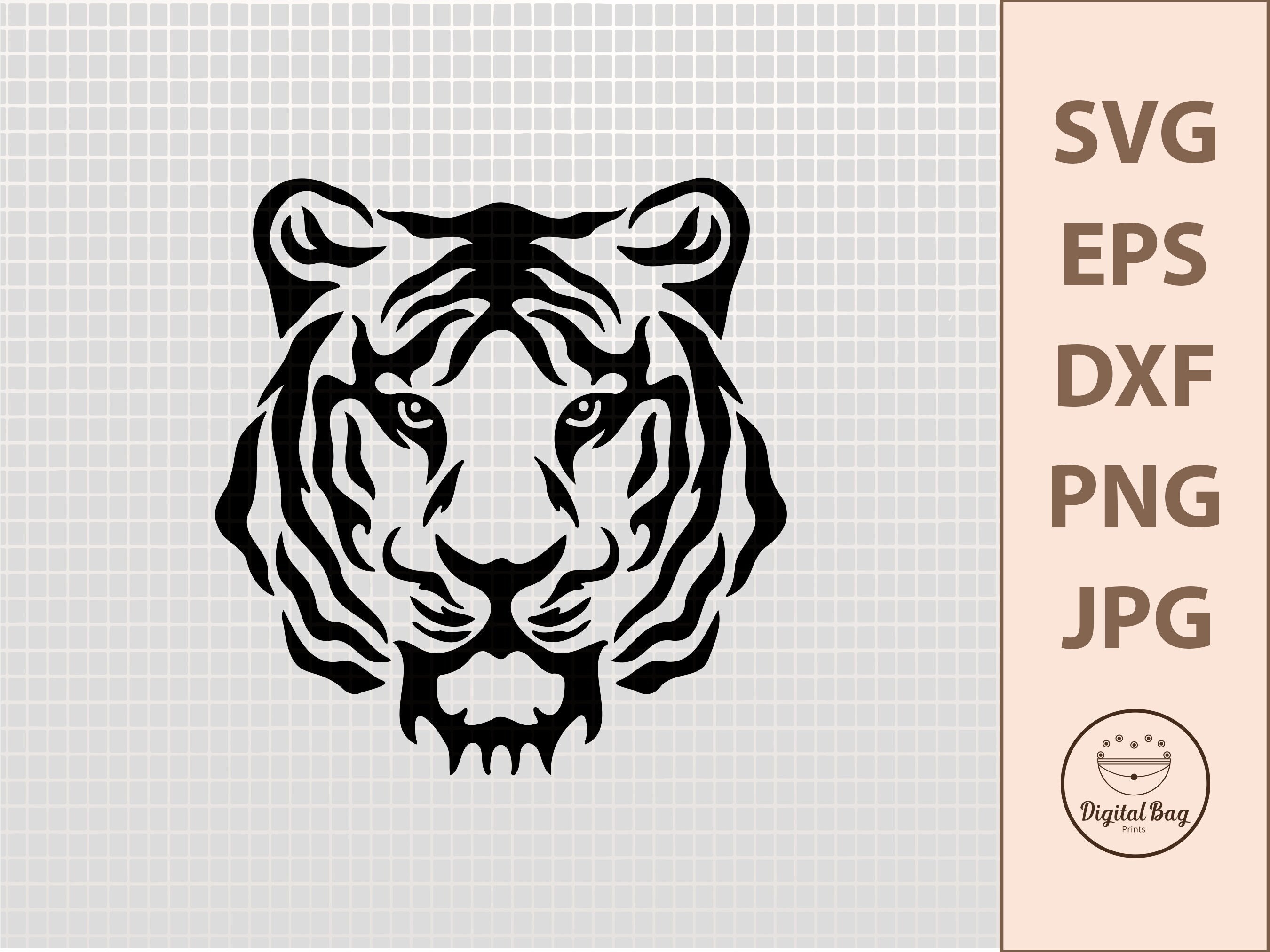 Tiger Face SVG, Animal SVG, Tiger Head SVG, Svg Files for Cricut, Tiger ...