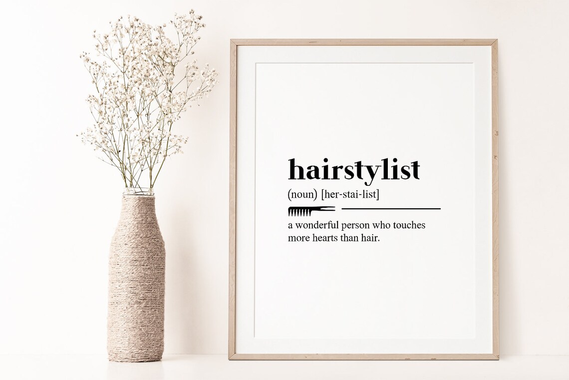 Hairstylist Definition Hair Salon Decor Hair Stylist Gift | Etsy