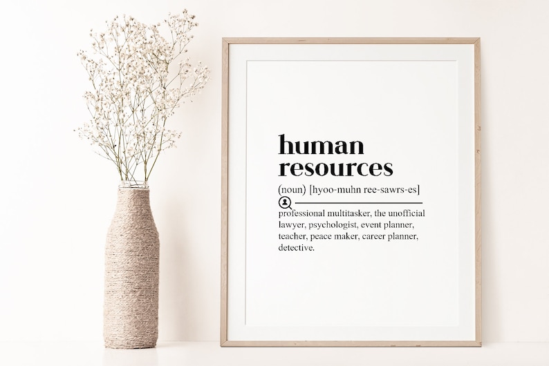Human Resources, Office Decor, Digital Download, Definition Print ...