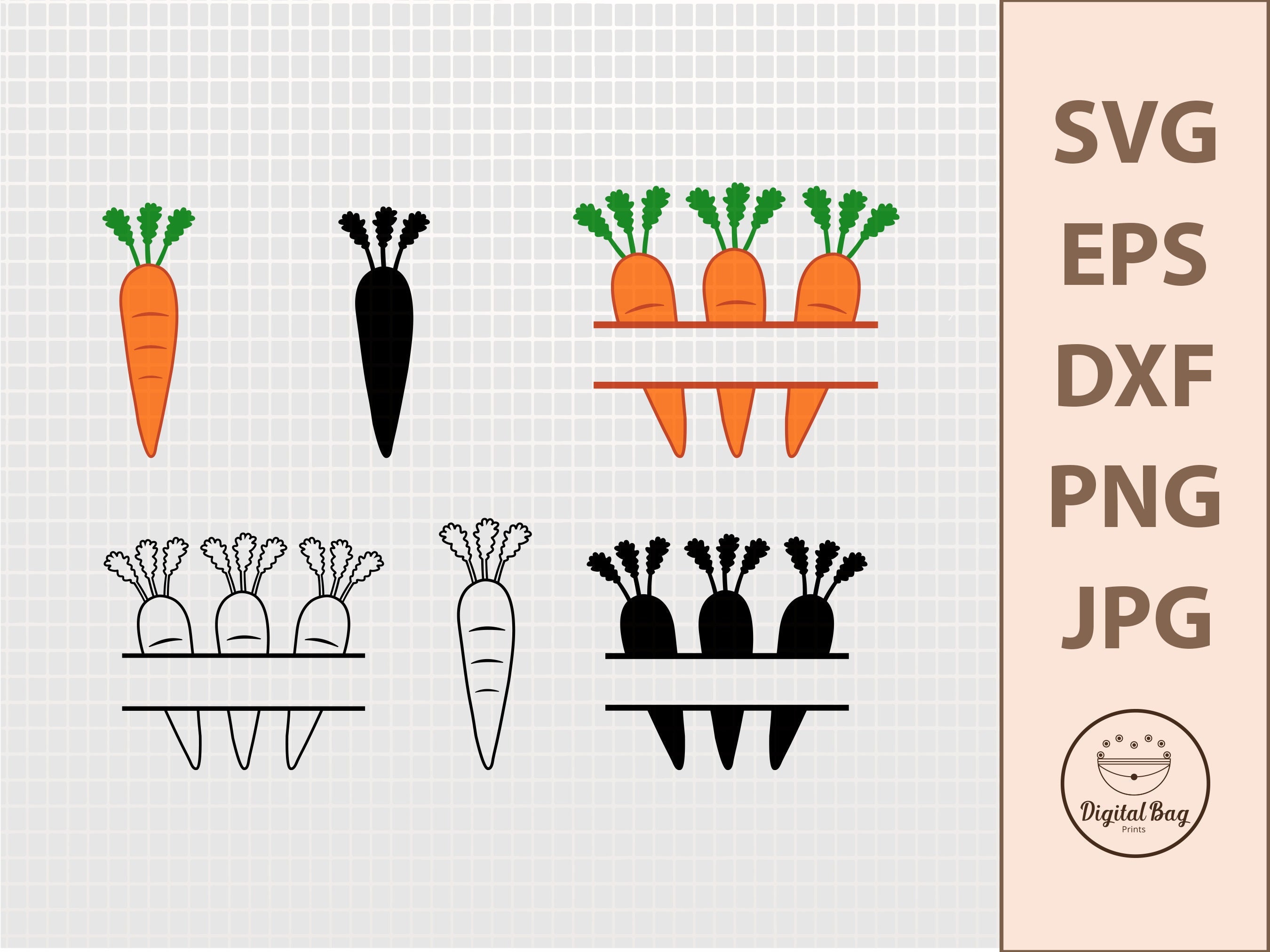 Carrot SVG, SVG Bundle, Carrot Cut File, Vegetable SVG, Kitchen Svg ...