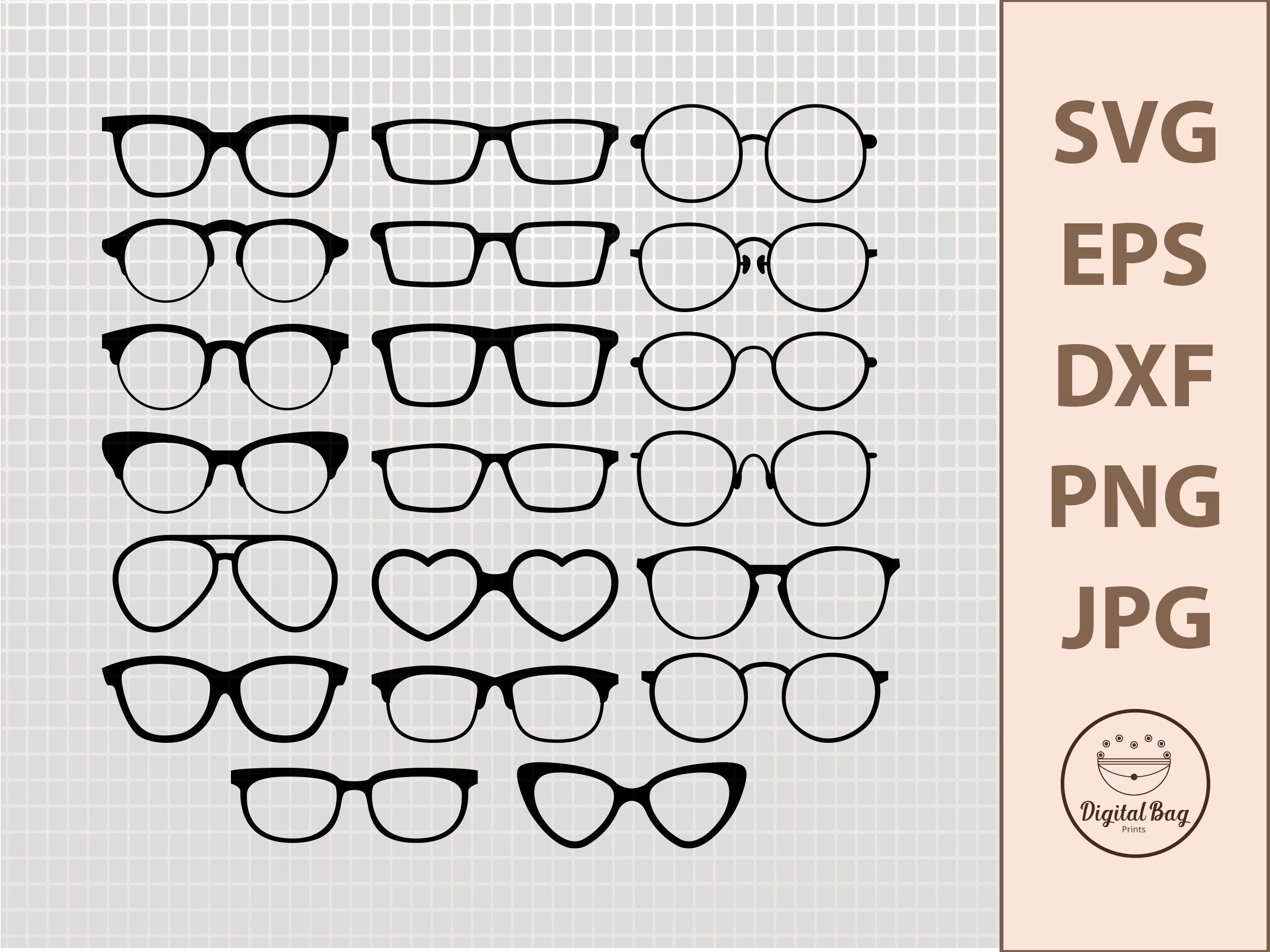 Glasses SVG, Glasses Clipart, Svg Files for Cricut, Glasses PNG ...