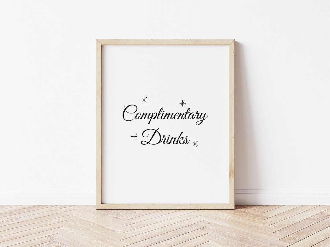 Salon Decor, Spa Decor, Digital Download Complimentary Drinks, Salon ...