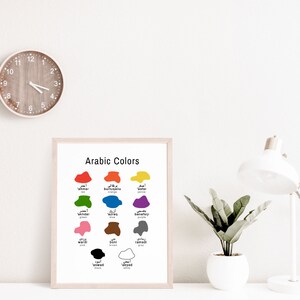 Arabic Colors, Arabic Wall Art, Kids Wall Art, Digital Download, Kids ...