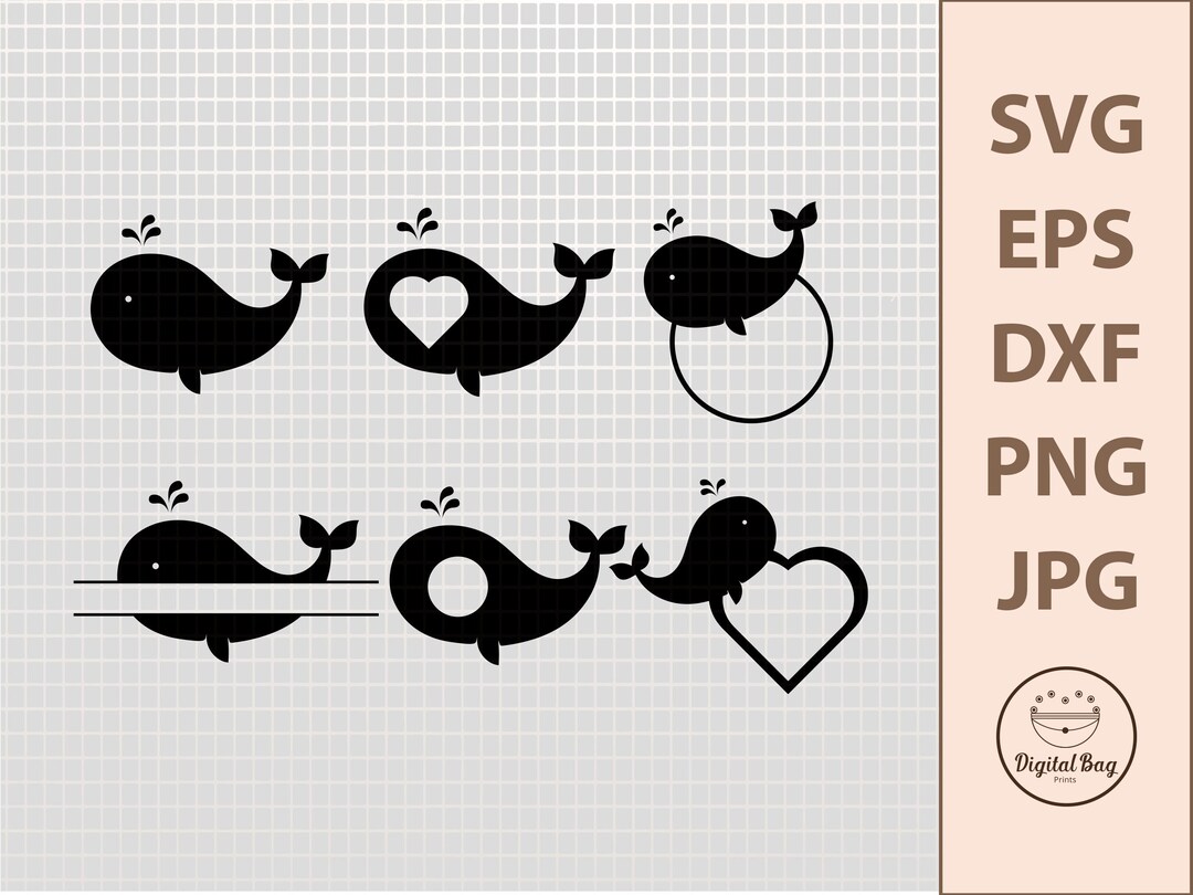 Whale Monogram SVG, Ocean Svg, Sea SVG, SVG Files for Cricut, Nautical ...