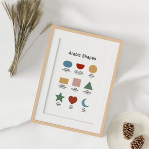 Arabic Wall Art, Shapes Poster, Digital Download, Kids Art, Educational ...