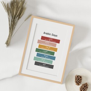 Days of the Week, Arabic Wall Art, Digital Download, Kids Wall Art ...