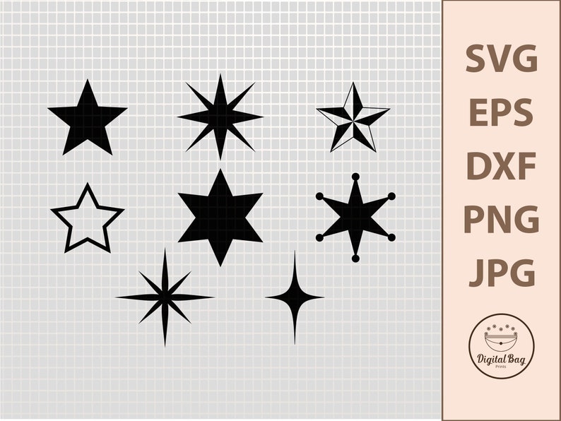 Star SVG, SVG Bundle, Galaxy SVG, Celestial Svg, Sparkle Svg, Svg Files ...