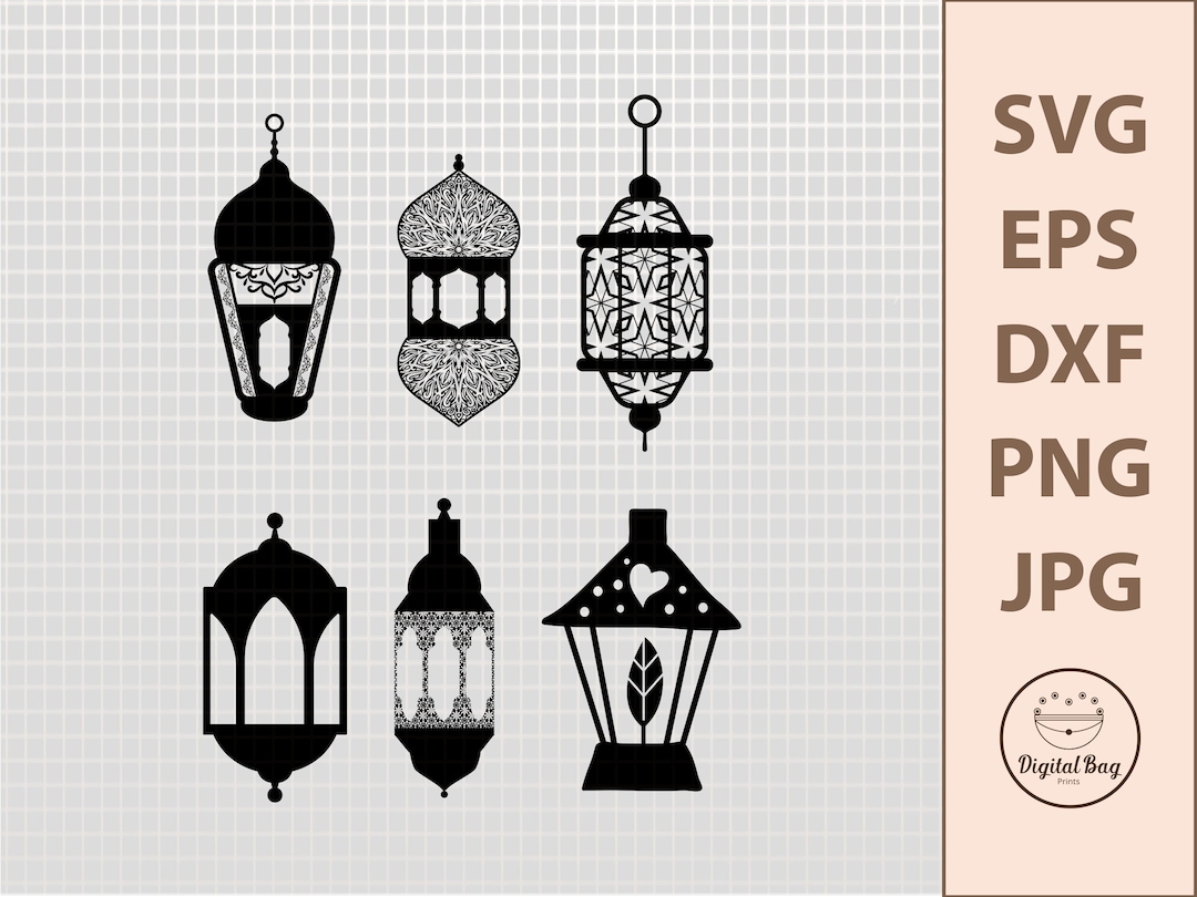 Ramadan Lantern SVG Bundle: Islamic Decor, Cricut Files (digital ...
