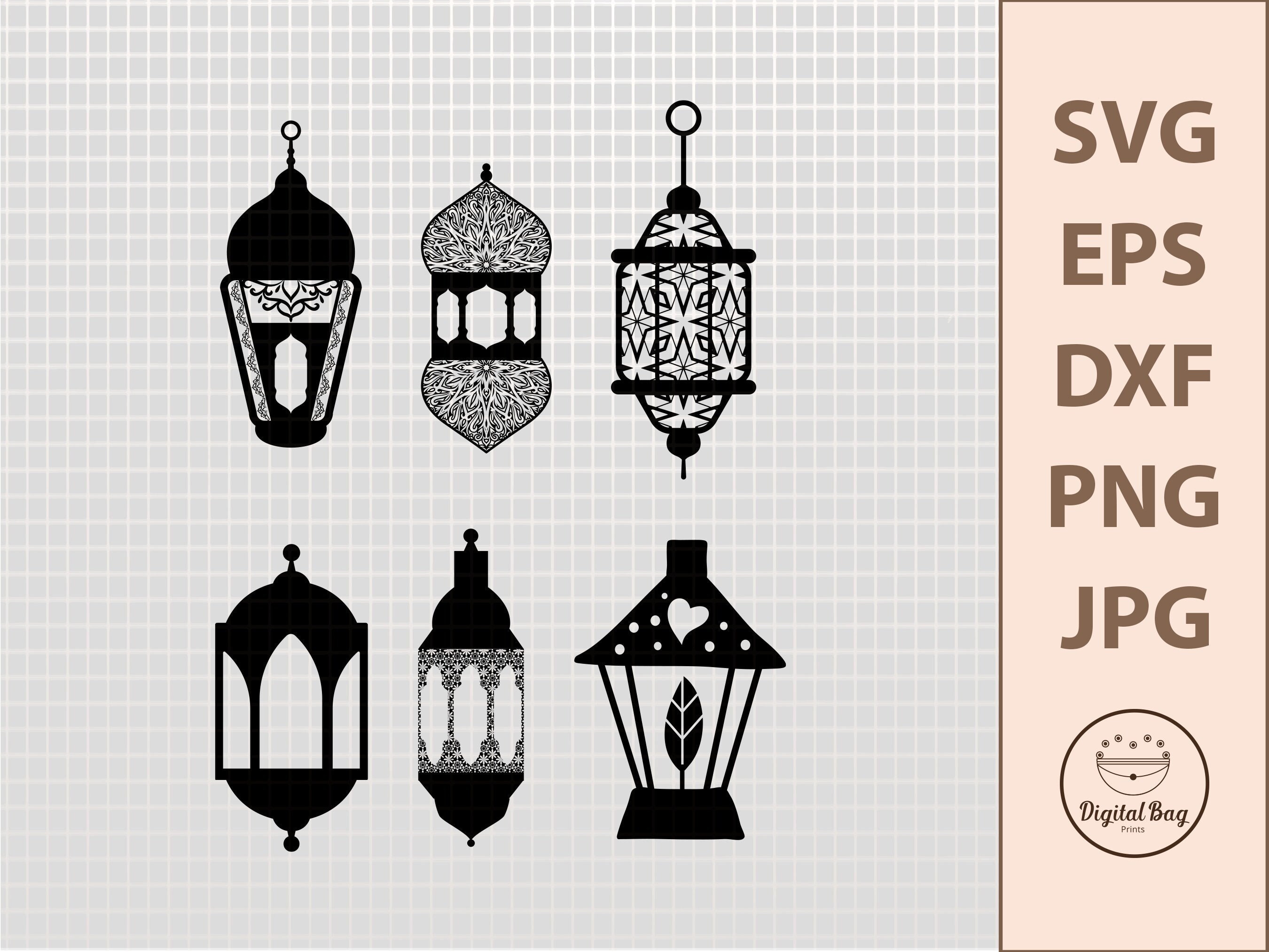 Ramadan Lantern SVG Bundle: Islamic Decor, Cricut Files (digital ...