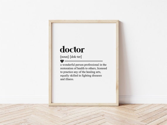 Doctor Definition Doctor Gift Digital Download Definition | Etsy