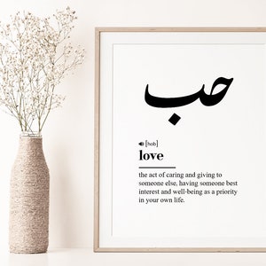 Arabic Calligraphy Love Definition Print: Islamic Wall Art (digital ...