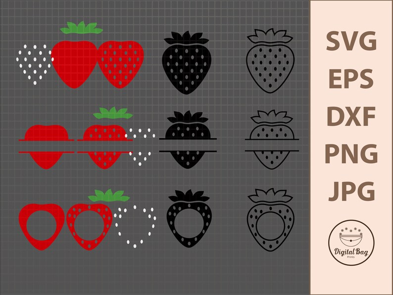 Strawberry SVG SVG Bundle Fruit SVG Summer Svg Food Svg - Etsy