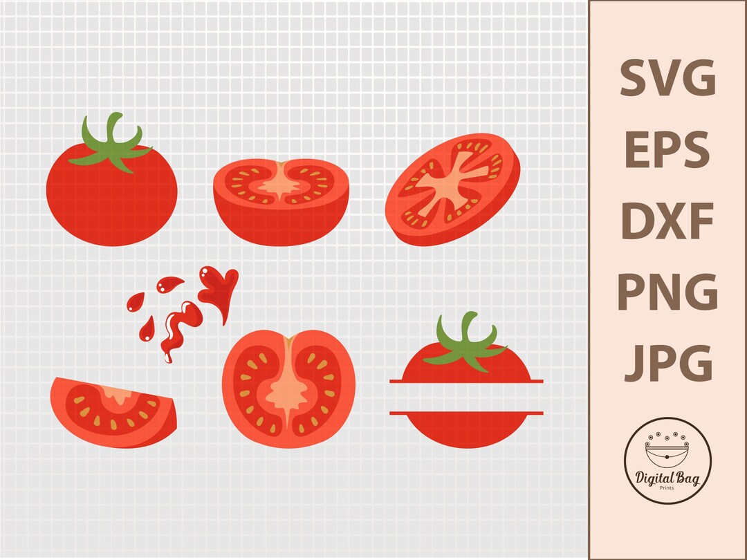 Tomato SVG, SVG Bundle, Food SVG, Vegetable Svg, Garden Svg, Kitchen ...