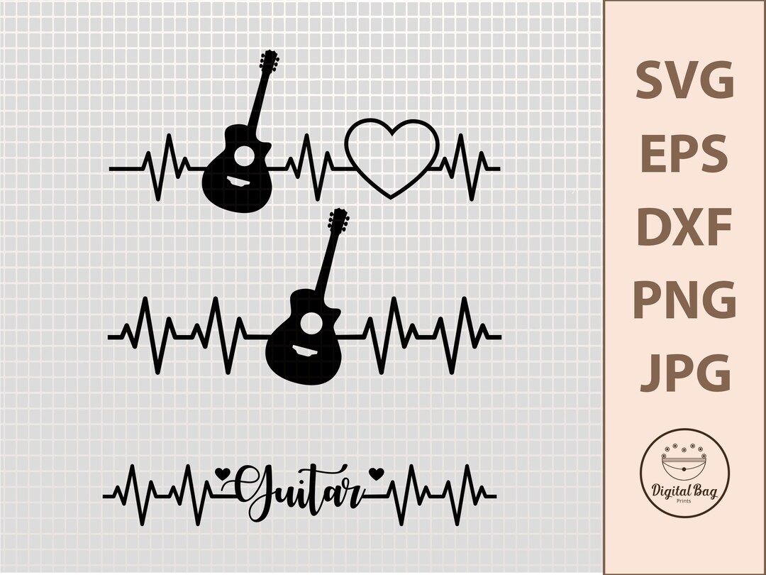 Guitar Heartbeat SVG: Music Lover Clipart (digital Download) - Etsy